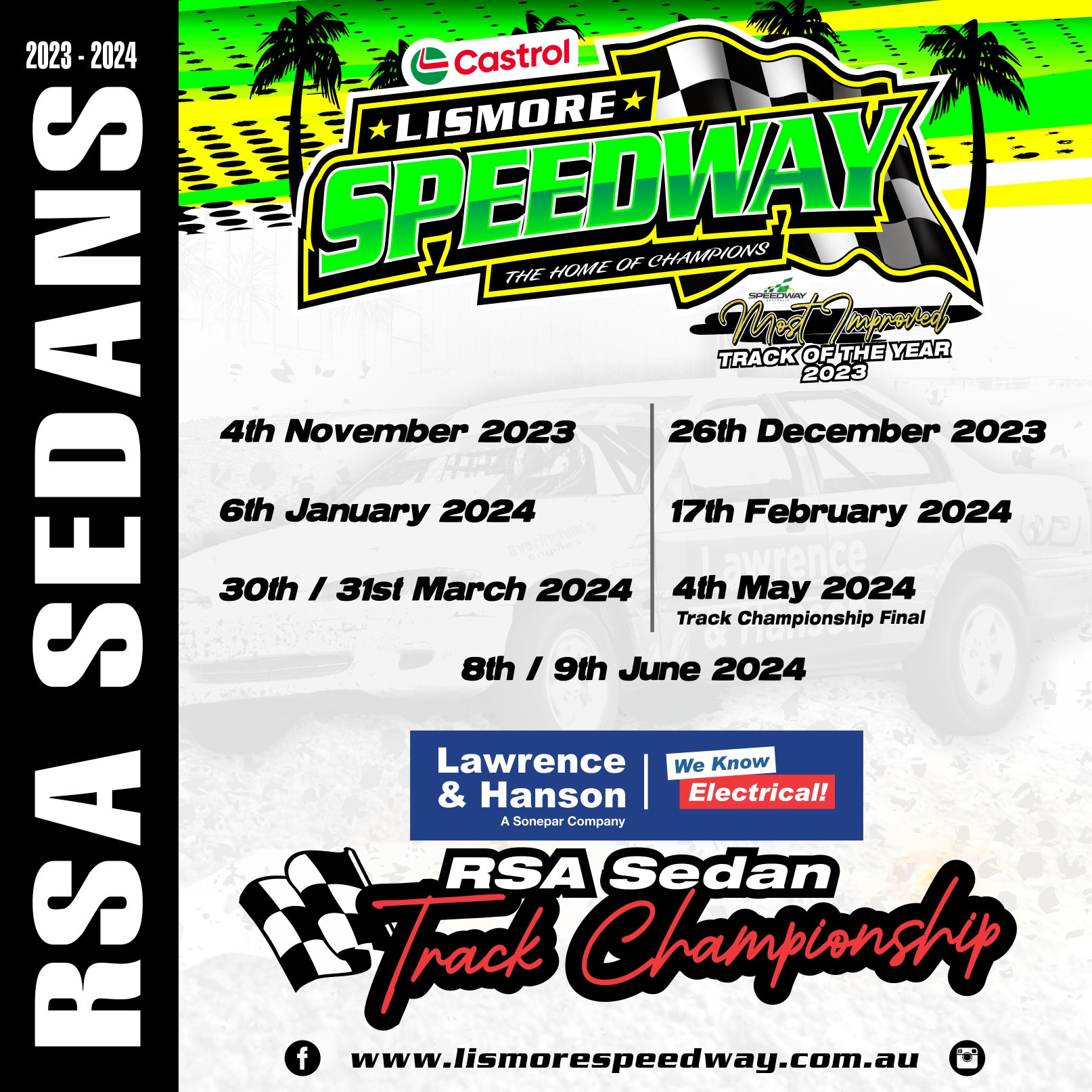 2025-26 Season Calendar – Lismore Speedway